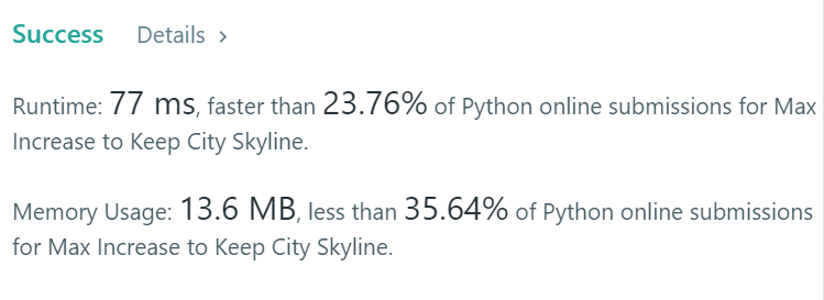 807. Max Increase to Keep City Skyline （Python）_skyline csdn python-CSDN博客