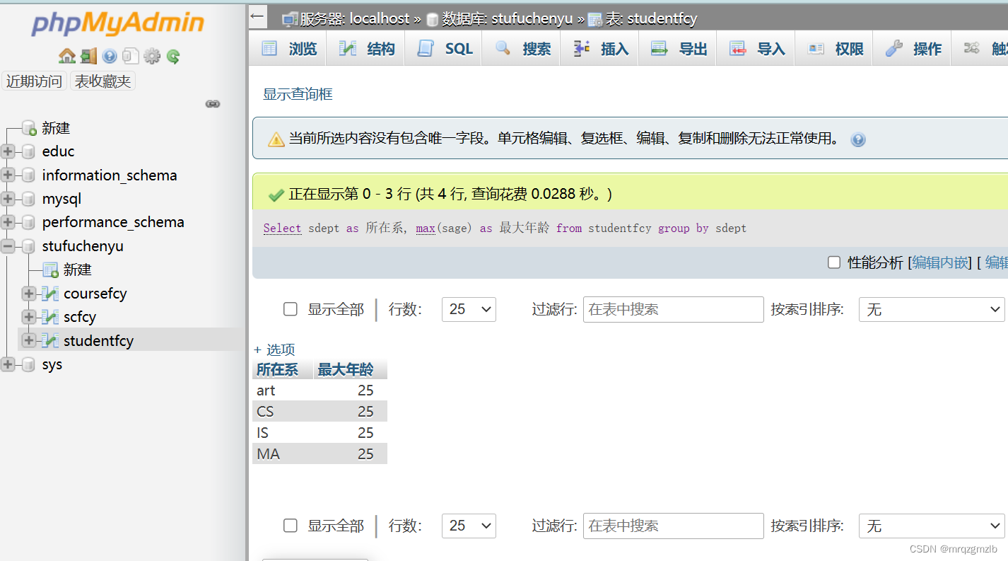 数据库实验5 分组查询 Csdn博客