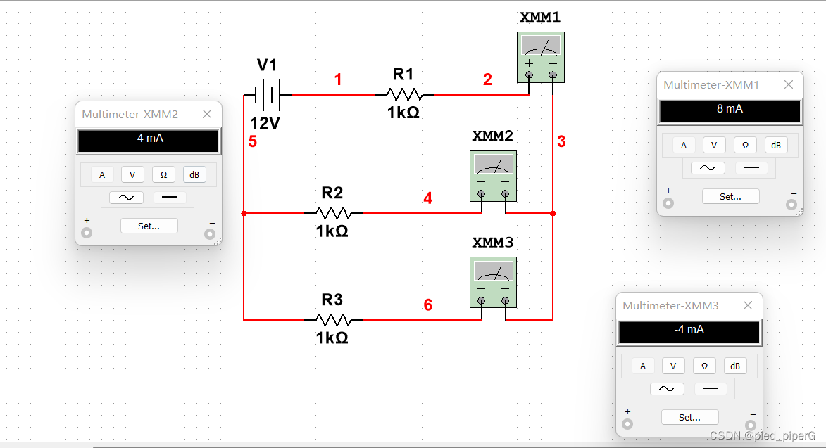 Multisim电路仿真-验证KCL和KVL_验证kclkvl的电路图-CSDN博客