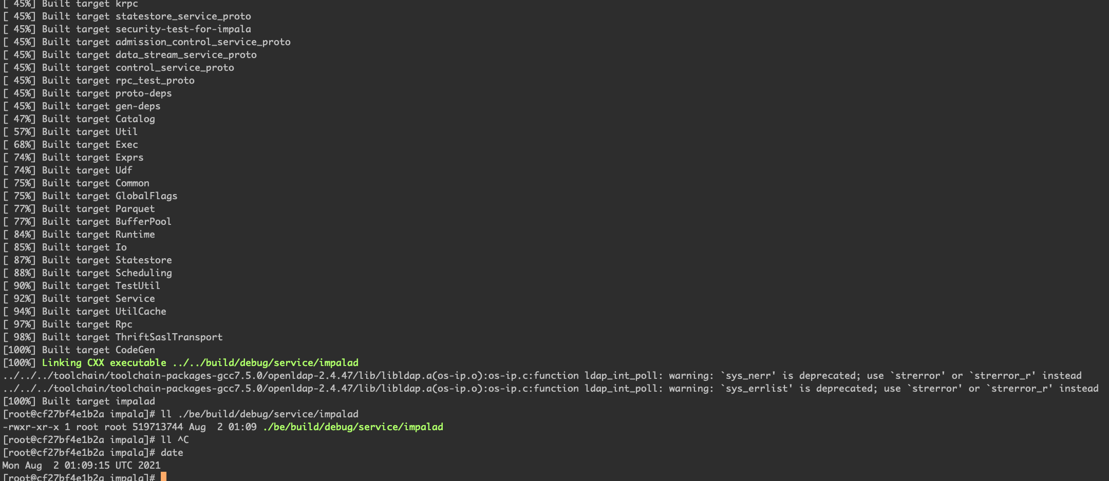 [Impala] Compile Impala (4) in the container - Programmer Sought