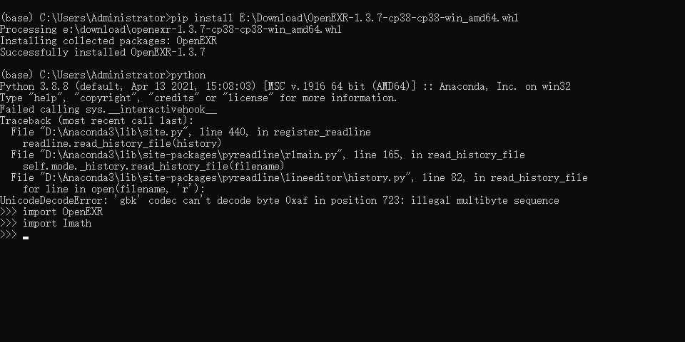 解决No module named ‘Imath‘和No module named ‘OpenEXR‘问题_no module named 'openexr-CSDN博客
