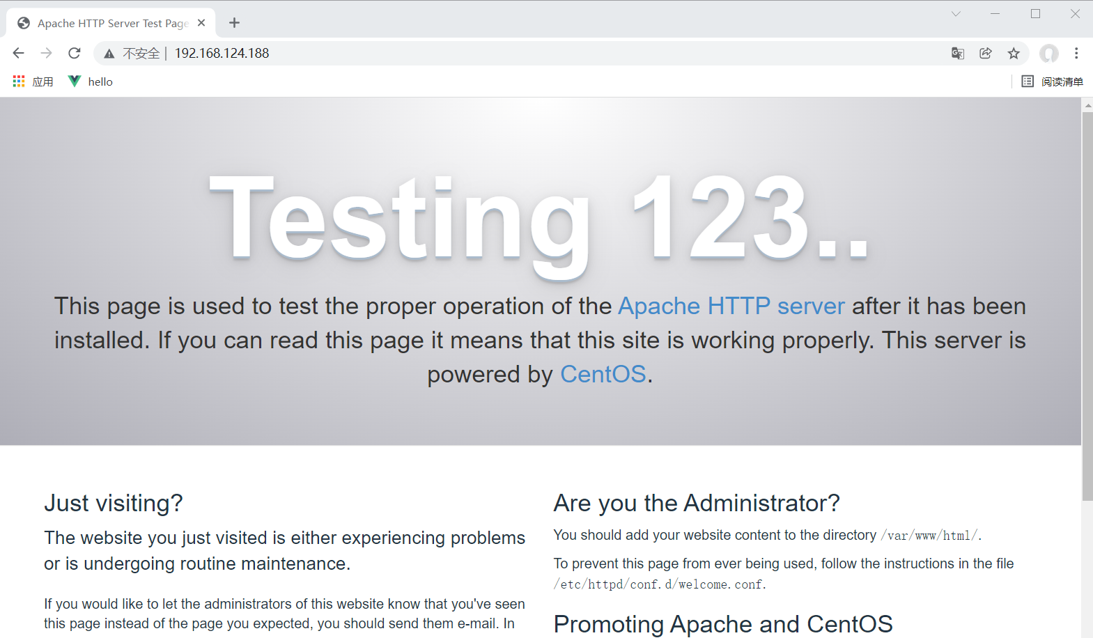 Centos7搭建apache Web服务器，访问apache测试界面、个人网页、实现用户名及密码验证【静态：亲测简单友好】 Linux访问apache测试页 进击的硕鼠的博客 Csdn博客