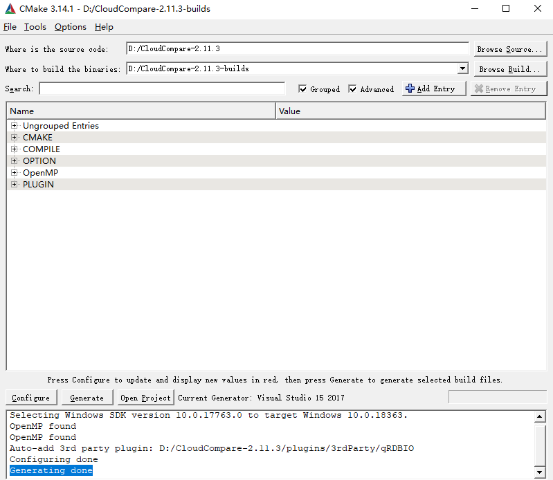 CloudCompare+vs+cmake插件功能编译_cloudcompare v2.11.3编译-CSDN博客