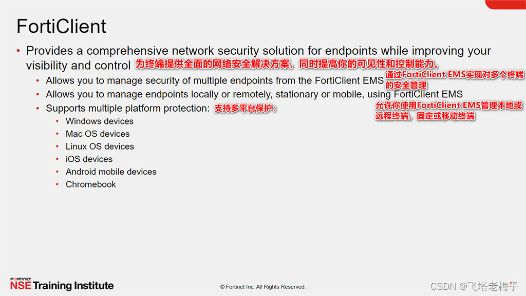 教程篇(7.0) 01. 介绍FortiClient和FortiClient EMS FortiClient EMS Fortinet 网络 ...