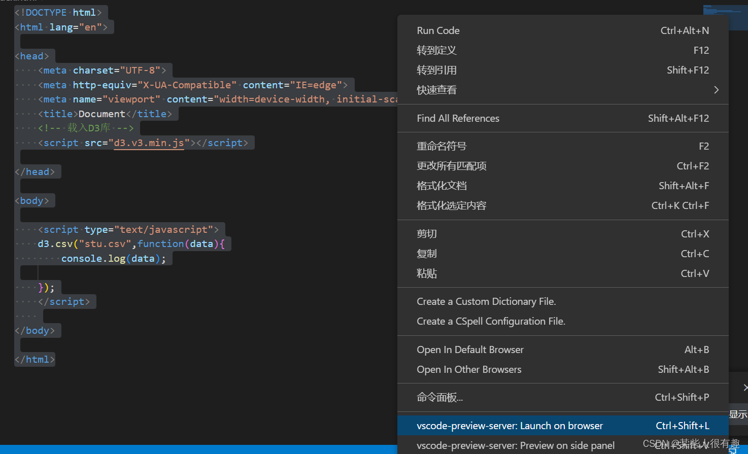 默认浏览器打开编写的HTML文件，载入数据报错Failed to load resource: net::ERR_FAILED_ 报错 ...