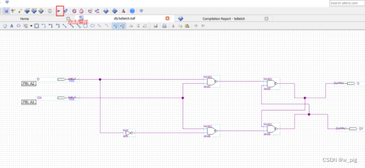 在Quartus-II 用门电路设计一个D触发器,并进行仿真，时序波形验证_quartus2实现或门-CSDN博客