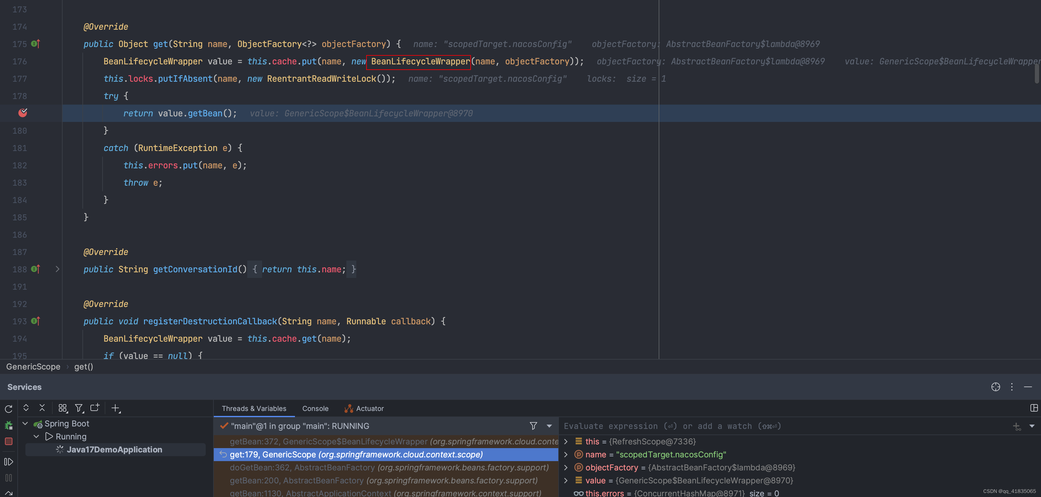 nacos配置动态刷新源码分析(也就是@RefreshScope的工作原理)_nacos配置中心刷新数据源-CSDN博客