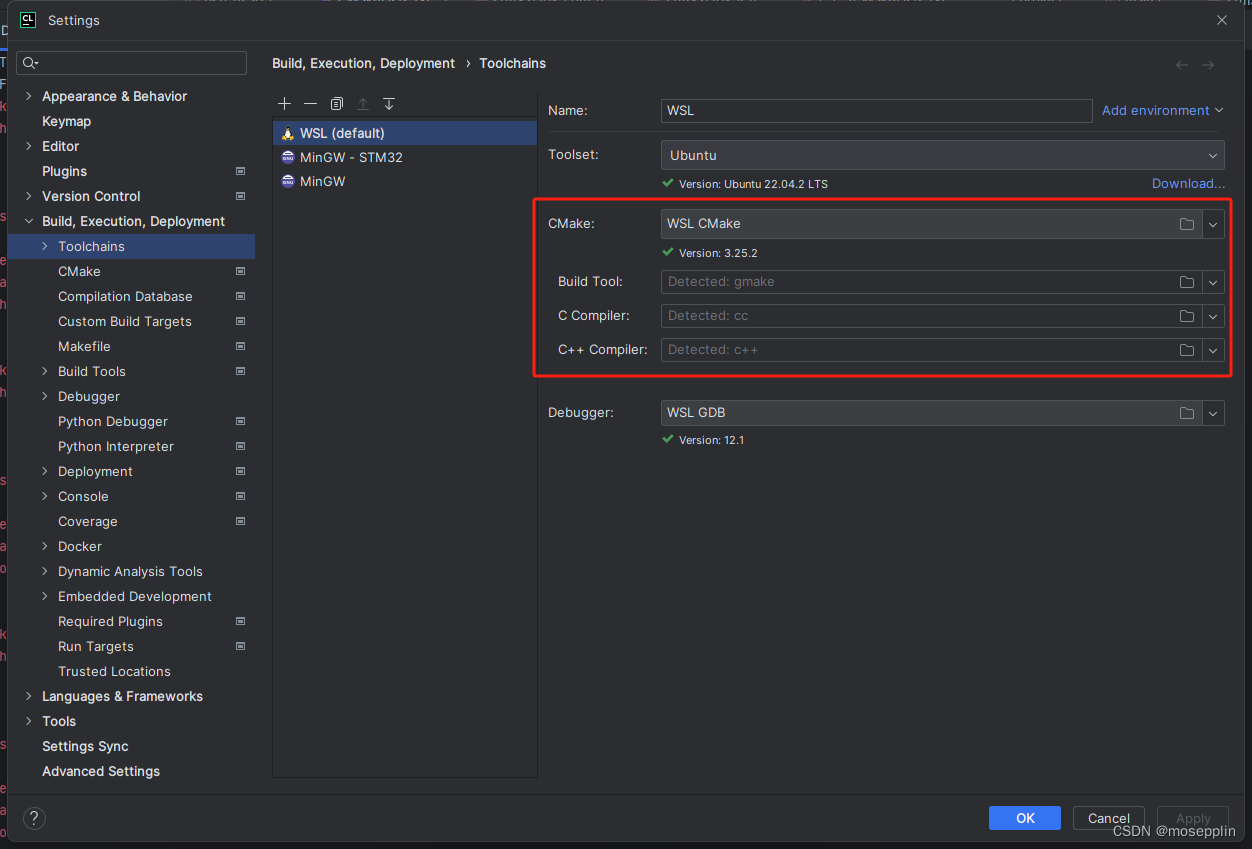CLion配置WSL工具链-CSDN博客