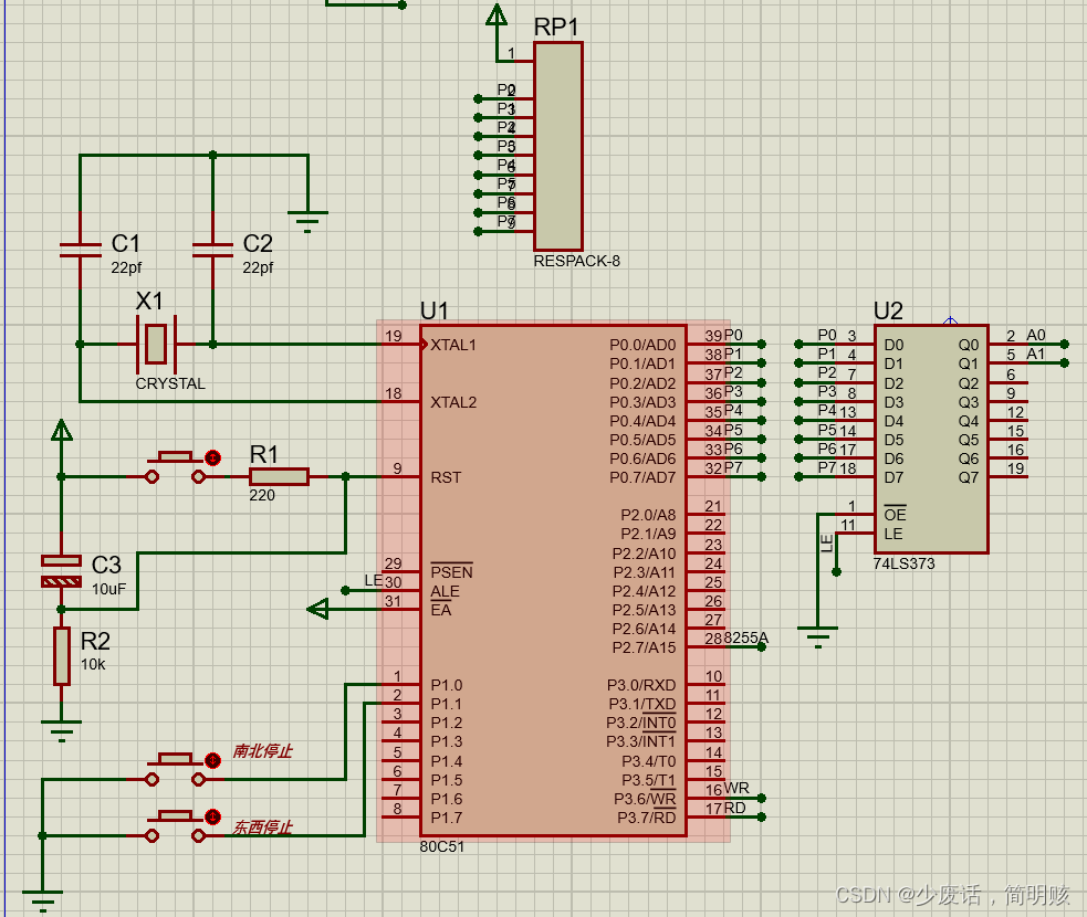 80C51控制8255实现交通灯模拟系统（详）_8255控制交通灯-CSDN博客