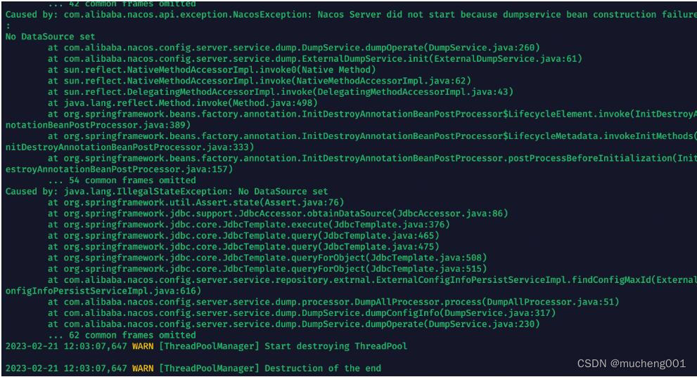 Nacos Docker V212启动报错数据源未设置no Datasource Setdocker Nacos No Datasource Set Csdn博客