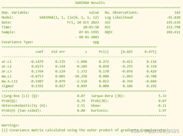 时间序列SARIMA模型实战_sarima 时间-CSDN博客