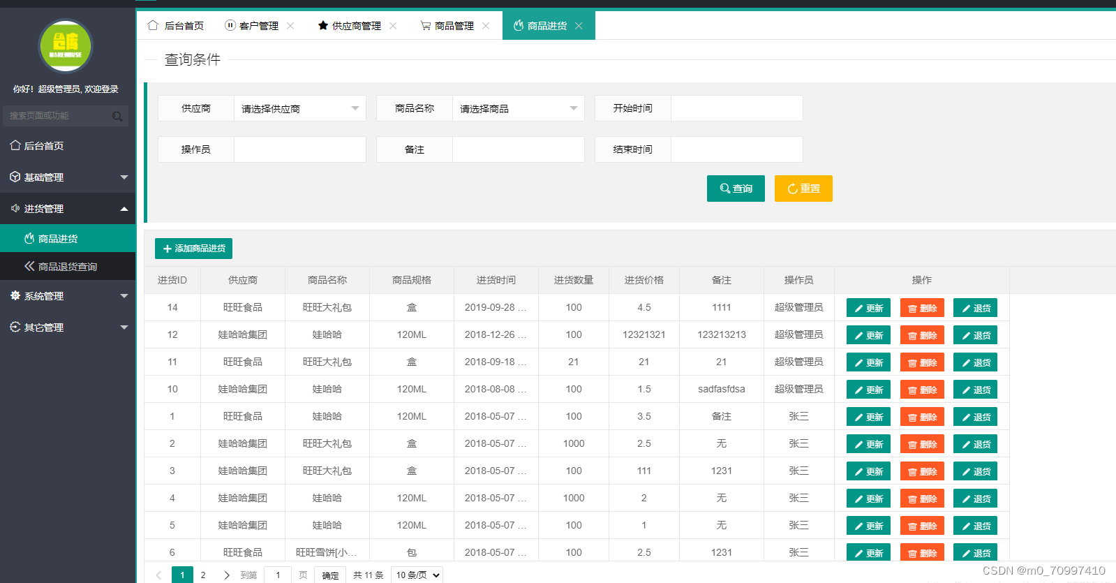 基于javaweb+springboot的仓库管理系统设计和实现(java+ssm+springboot+layui)_springboot仓库办公系统-CSDN博客