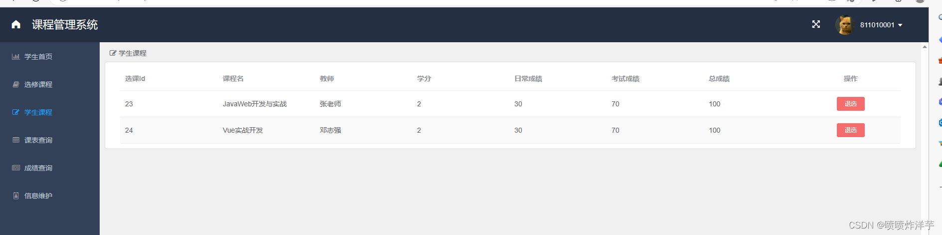 Javaweb项目(springboot Vue课程管理系统)rainng Course System Csdn博客