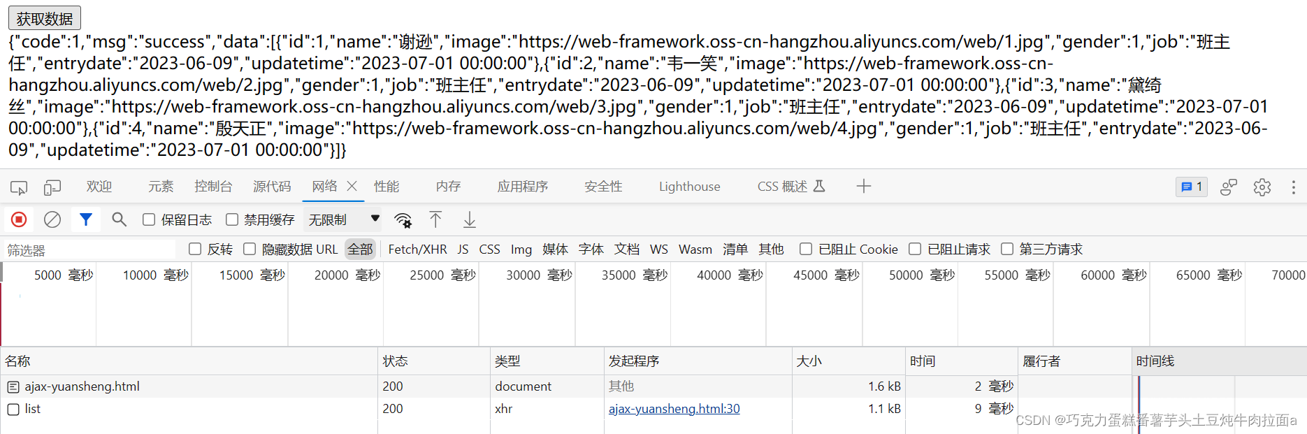 学习原生ajax遇到的问题，响应成功但是responseText值是空的，不能在html中显示返回的数据_ajax 文件流 response为 ...