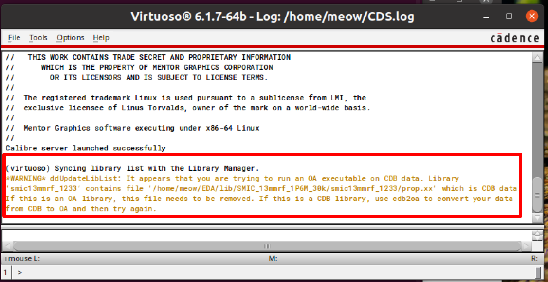 Cadence Virtuoso IC617中常见的报错和警告的解决方法_error while compiling rules file-CSDN博客