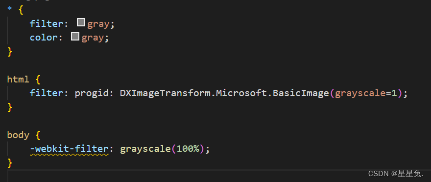 通过css让网页颜色变灰白色，默哀_css 灰白色-CSDN博客