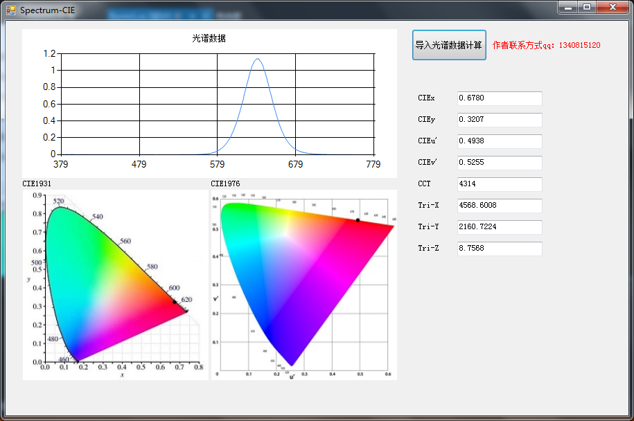 光谱数据计算CIE值（三刺激值、CIE1931、CIE1976、CCT）软件_cie1931色坐标计算软件-CSDN博客