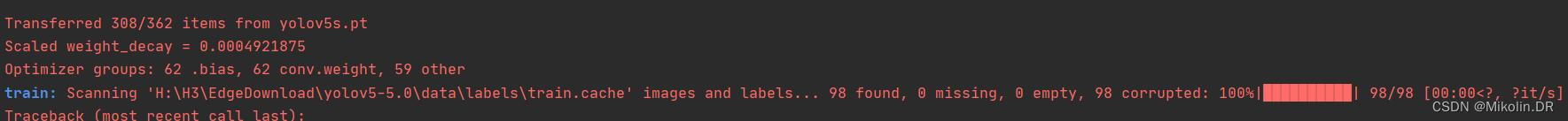 yolov5报错 ValueError: not enough values to unpack (expected 3, got 0)_labels, shapes, self ...