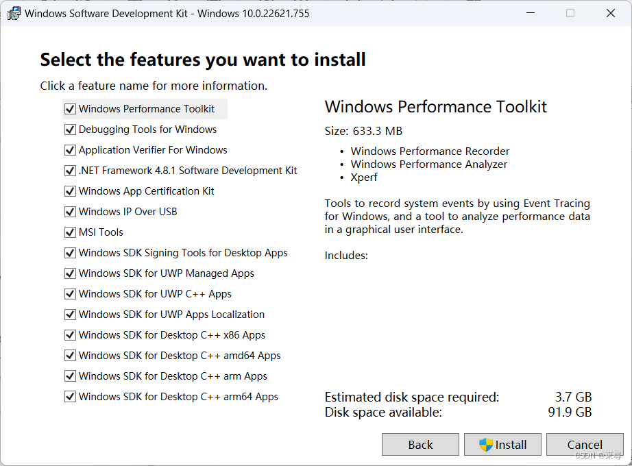 Win11 安装 Windows SDK_win11sdk-CSDN博客