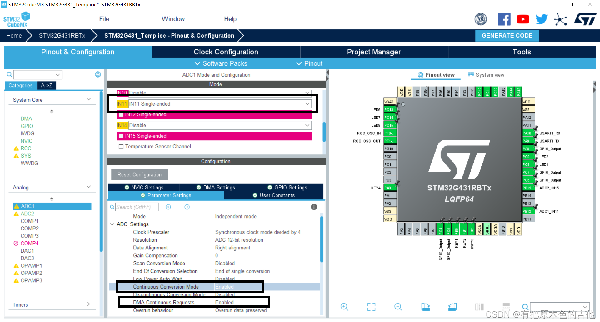 【STM32G431RBT6】蓝桥杯嵌入式 ADC采样DMA传输配置_stm32g431 adc dma-CSDN博客