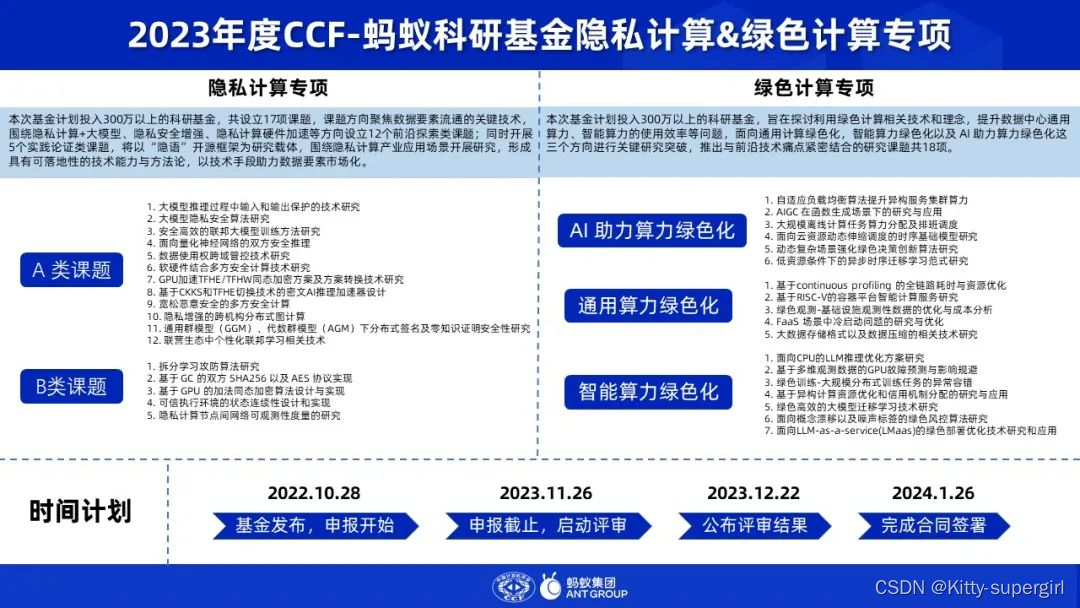 欢迎申报“2023年度CCF-蚂蚁绿色计算&隐私计算专项科研基金”，产学研融合聚焦技术难点_ccf-蚂蚁隐私计算专项科研基金-CSDN博客