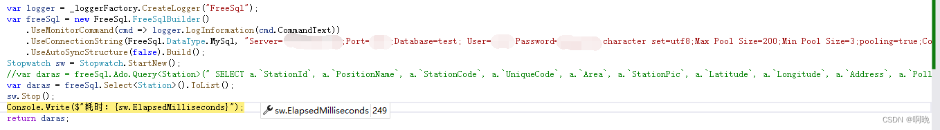 记FreeSql查询缓慢的一种情况_freesql 主库 objectpool.get() timeout 10 seconds-CSDN博客