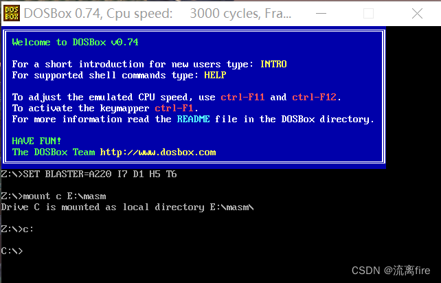 DOSBox及MASM环境配置_masm和dosbox怎么配环境-CSDN博客