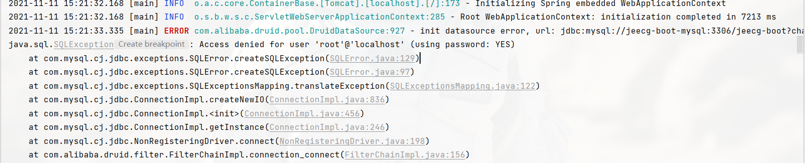 jeecg-boot微服务连接数据库报错init datasource error, url: jdbc:mysql:/_jeecg连接不上数据库-CSDN博客