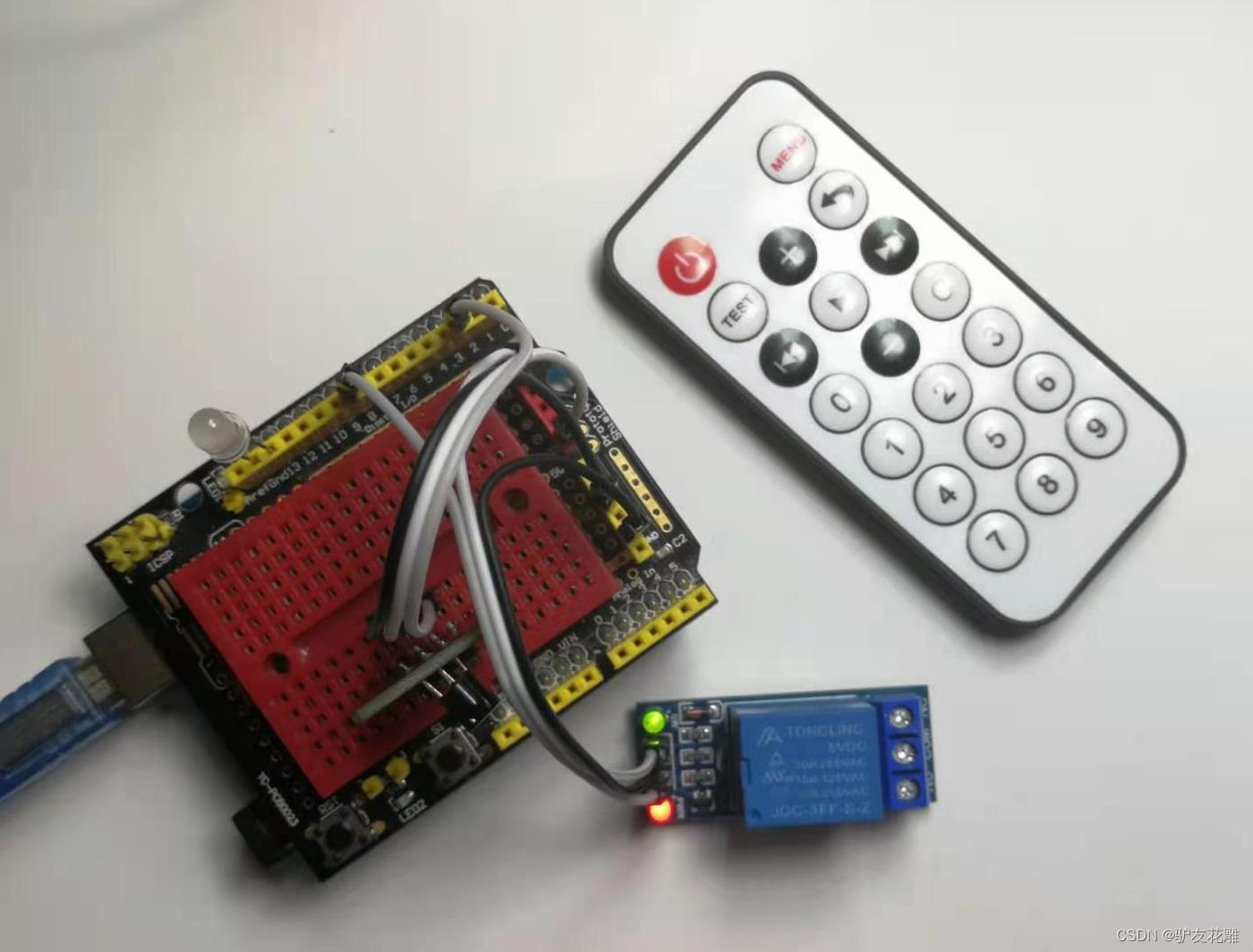 【雕爷学编程】arduino动手做（71） 红外遥控器及接收模块之用中断控制继电器开关与黑17键遥控七彩灯变色红外接模拟按键开关 Csdn博客