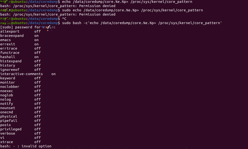 bash: /proc/sys/kernel/core_pattern: Permission denied-CSDN博客