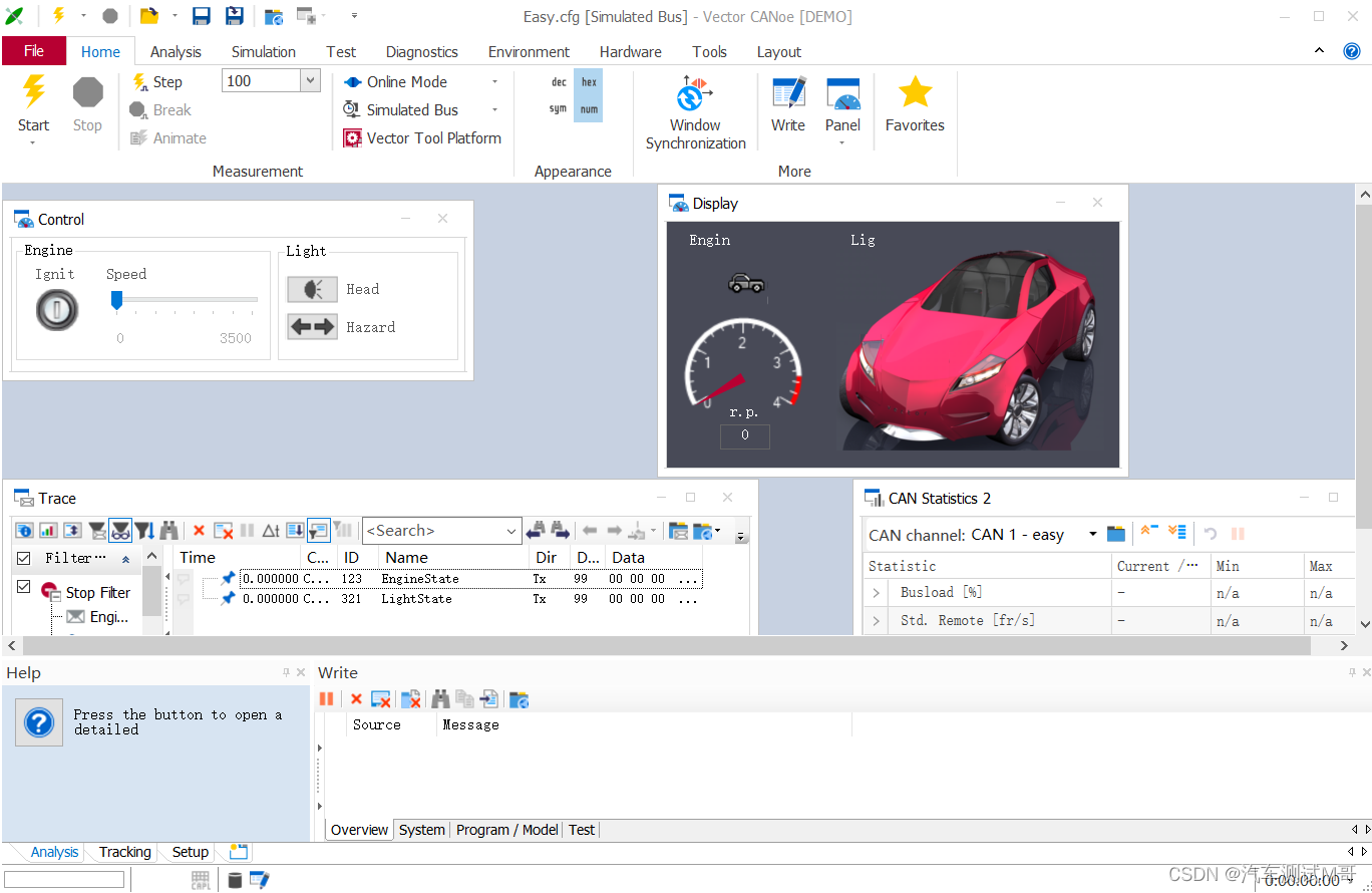 CANoe从入门到精通“保姆级”教程（三）- 经典范例解读_canoe软件easy工程的测试用例-CSDN博客