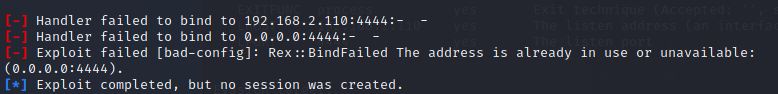 Metasploit渗透测试中出的错误 Exploit failed [bad-config]: Rex::BindFailed The address is already in use ...