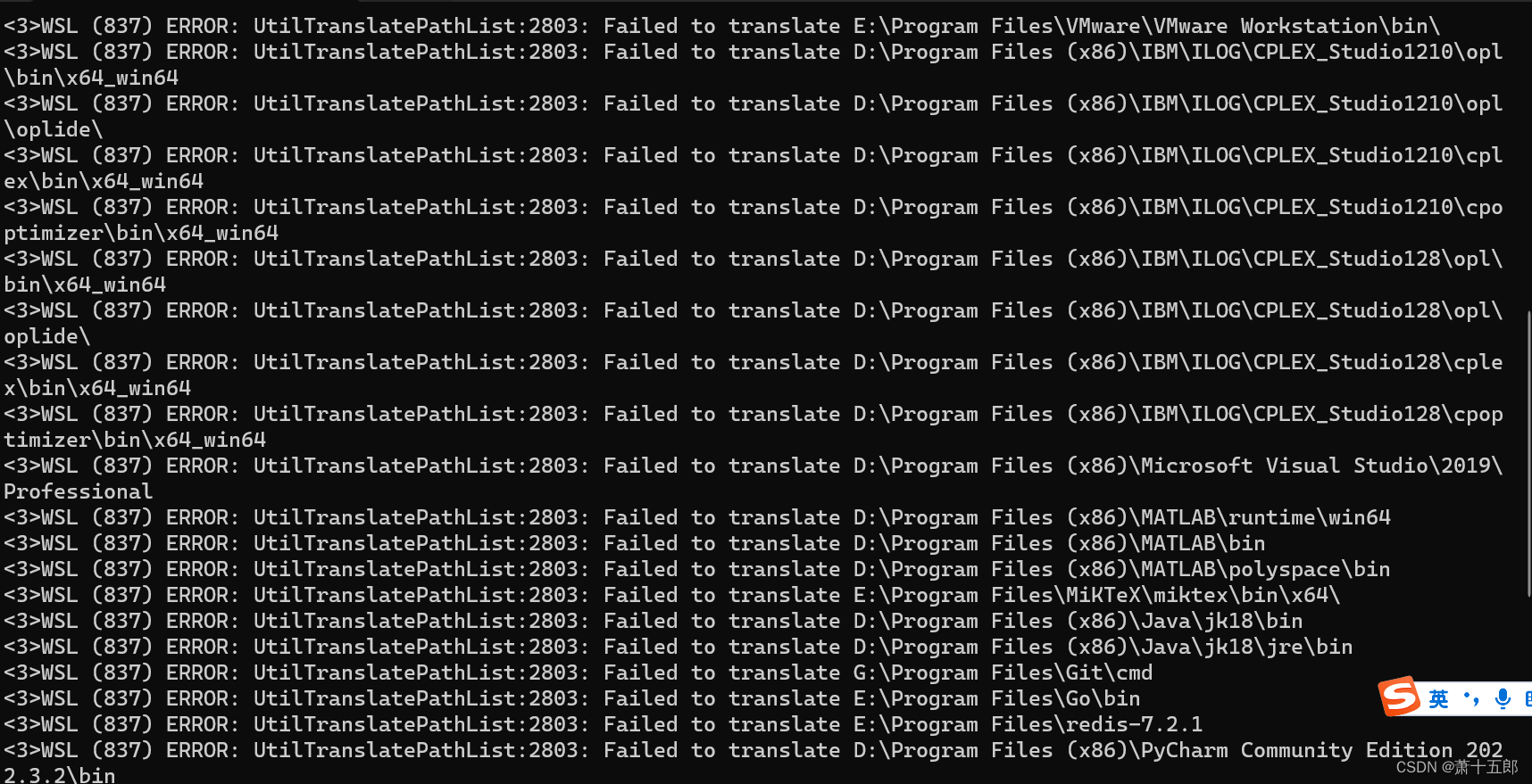 关于wsl错误“UtilTranslatePathList:2803: Failed to translate F:\Program Files\Microsoft VS Code\bin“的 ...