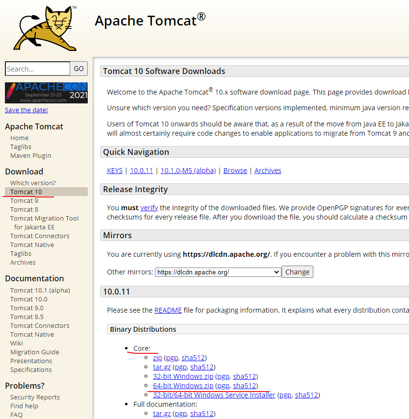 Windows Tomcat下载安装_tomcat10.0.11下载-CSDN博客