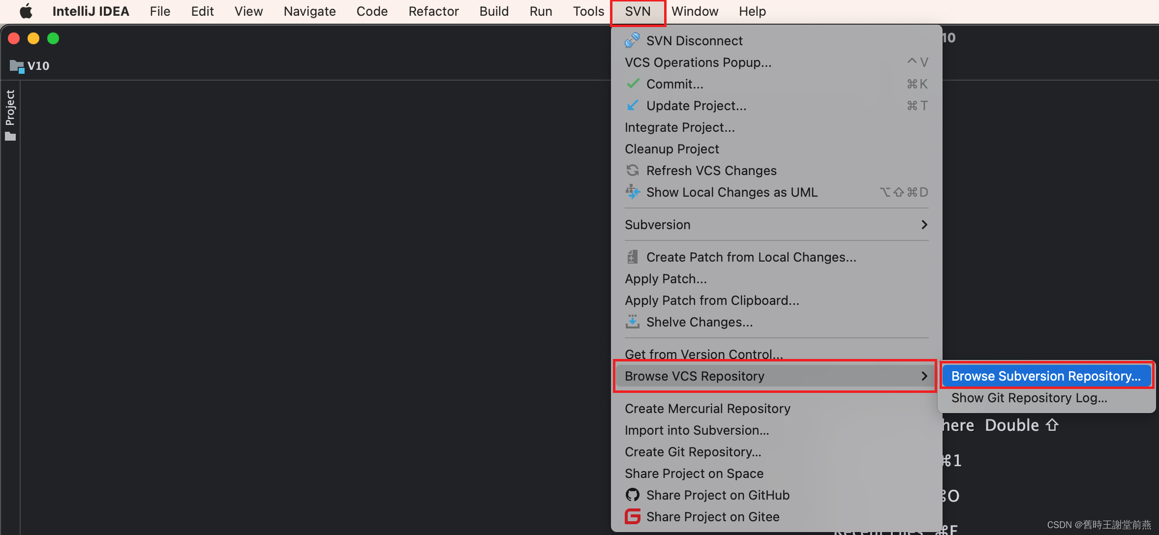 IDEA中集成使用SVN【超详细图解Mac版】_mac idea配置svn_舊時王謝堂前燕的博客-CSDN博客