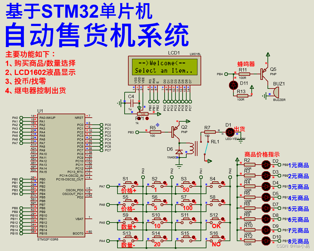 【Proteus仿真】【STM32单片机】自动售货机系统设计_基于stm32的自动售货机-CSDN博客
