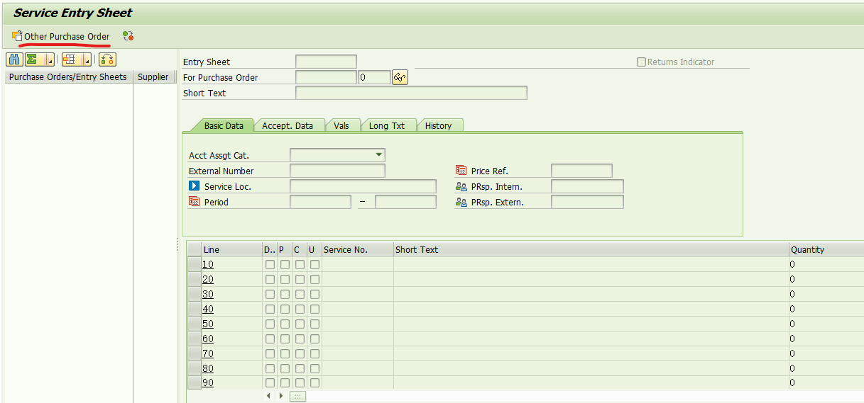 SAP MM ML81N为采购订单创建服务接收单，报错- No matching PO items selected -_服务确认（ml81n ...