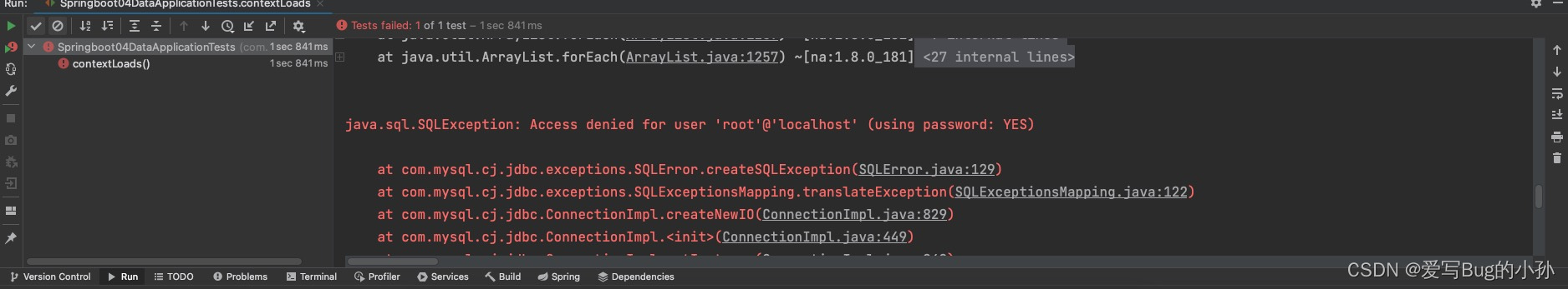 解决java.sql.SQLException:Access denied for user ‘root ‘@‘localhost‘的报错 ...