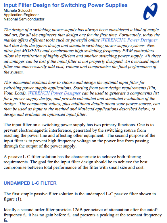 Input Filter to reduce Conducted Emissions_鈥淒esign techniques for ...
