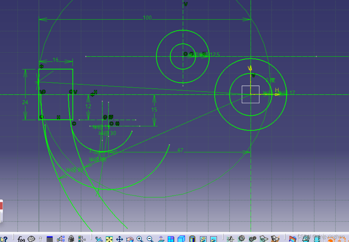 Catia 利用尺寸约束关系绘制草图_catia尺寸关联-CSDN博客
