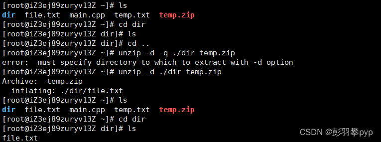 Linux命令之unzip_linux unzip-CSDN博客