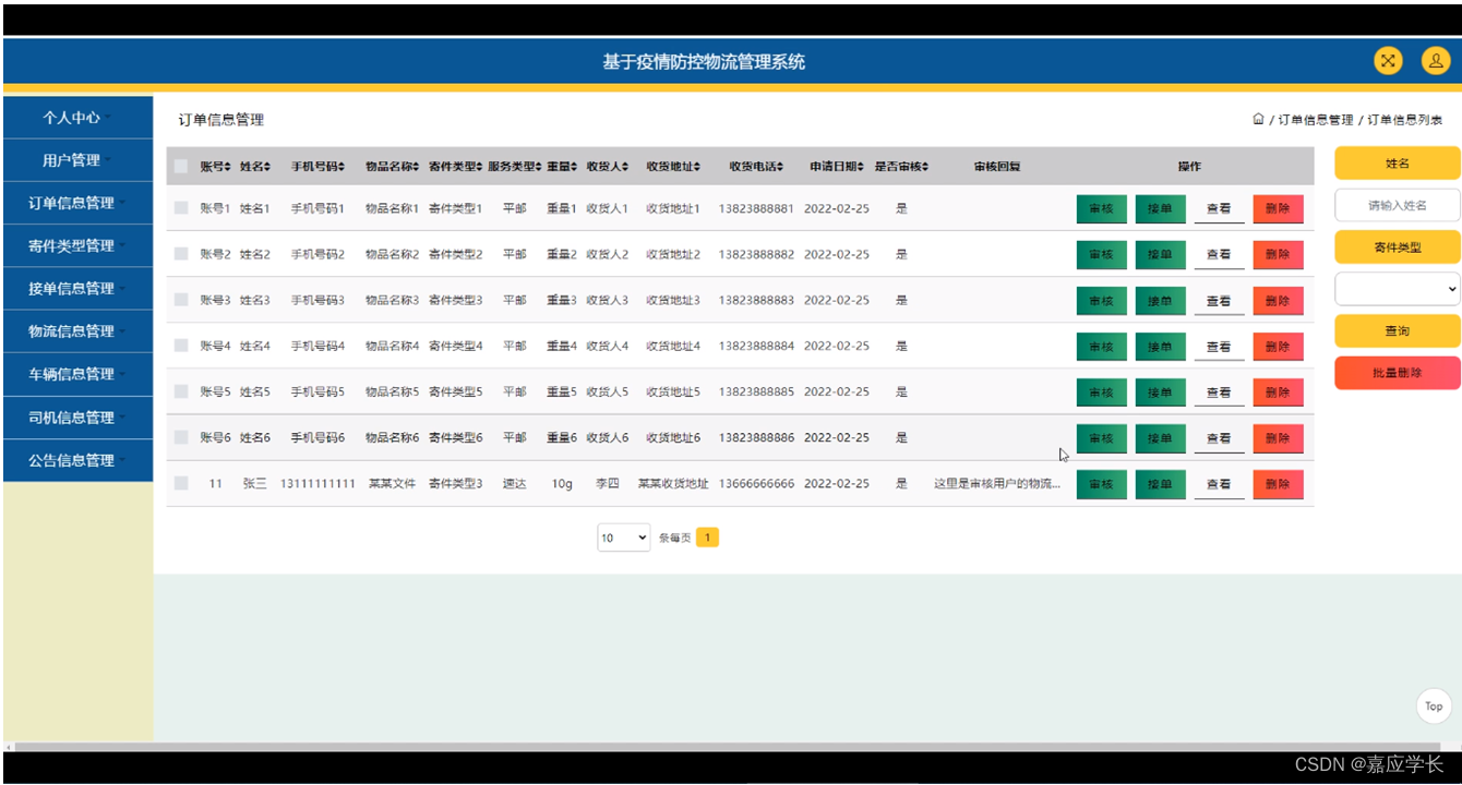 附源码 计算机毕业设计java基于疫情防控物流管理系统基于java的疫情管理系统设计 Csdn博客