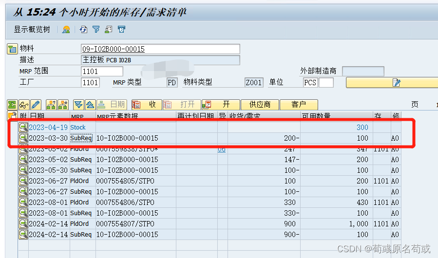SAP委外采购订单已经勾选交货已完成，但是下阶组件还在MD04里跑出了需求（SE38 执行程序RM06C020跑出此类异常预留，并勾上“直接 ...