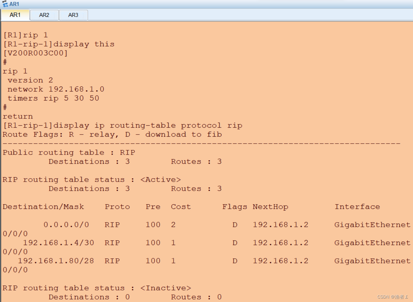 RIP动态路由_基础实验_rip动态路由协议实验-CSDN博客
