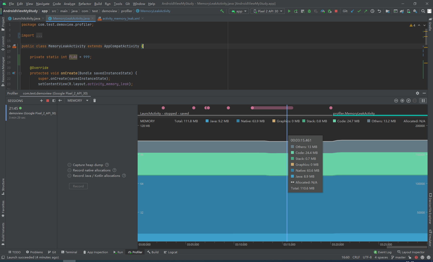 使用Android Studio 查看内存泄漏_as hprof 分析内存泄露-CSDN博客