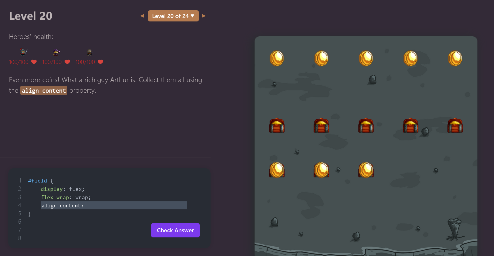 Flex Box Adventure ☆ 答案_play flex box adventure-CSDN博客