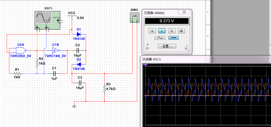 2021-02-26 Multisim 14.0 与非门可控振荡器电路_multsim 仿真软件 与非门集成-CSDN博客