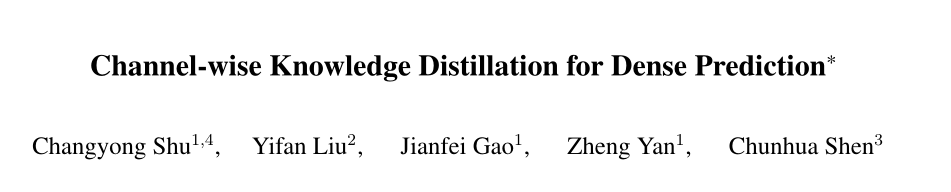 Channel-wise Knowledge Distillation for Dense Prediction阅读笔记_channel-wise feature exchange-CSDN博客