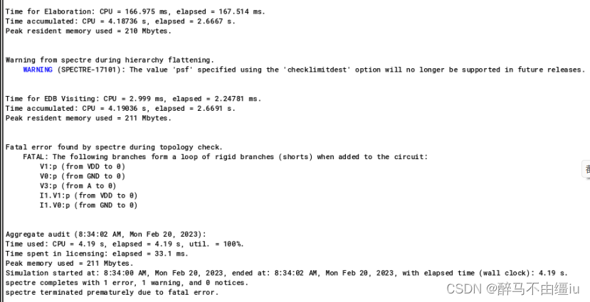 Cadence仿真出错cannot Run The Simulation Because Transient Analys Csdn博客 0051