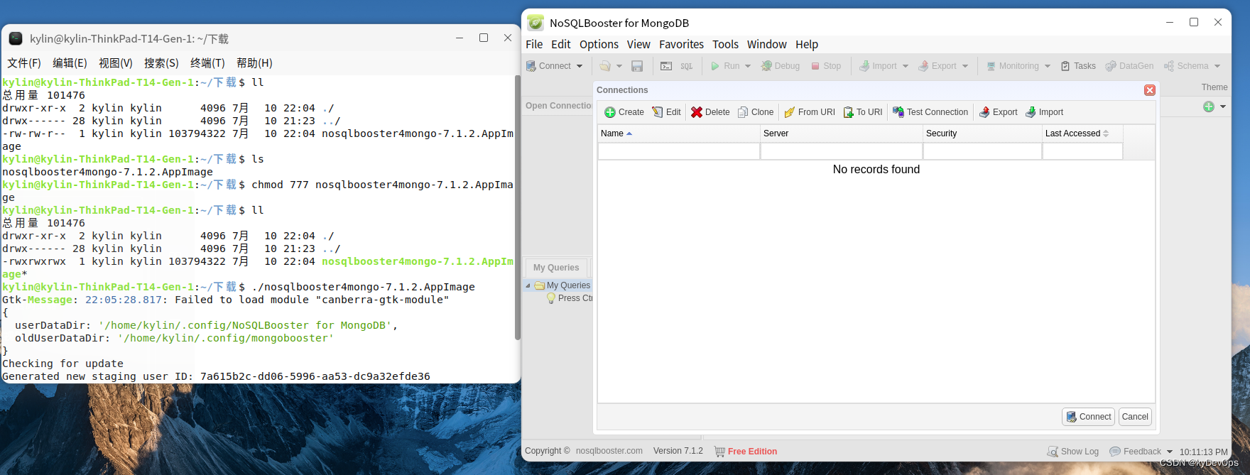银河麒麟桌面V10SP1安装nosqlbooster 可视化工具_麒麟v10安装工具-CSDN博客